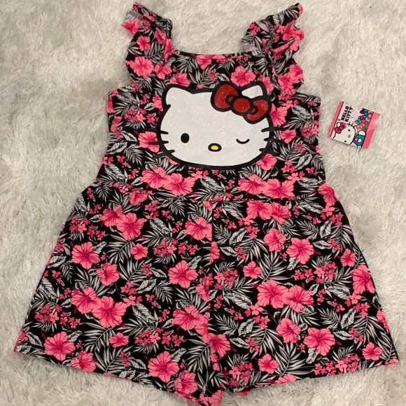 Hello Kitty | Bottoms | Sale Hello Kitty Tropical Floral Ruffle Romper ...